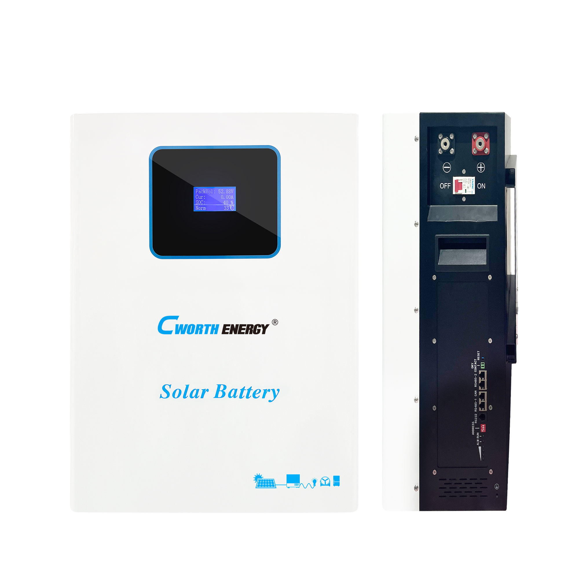 Wall Mounted 48v 200ah 10kwh Lifepo4 Lithium Battery with Smart BMS for Home Energy System - Buy ...